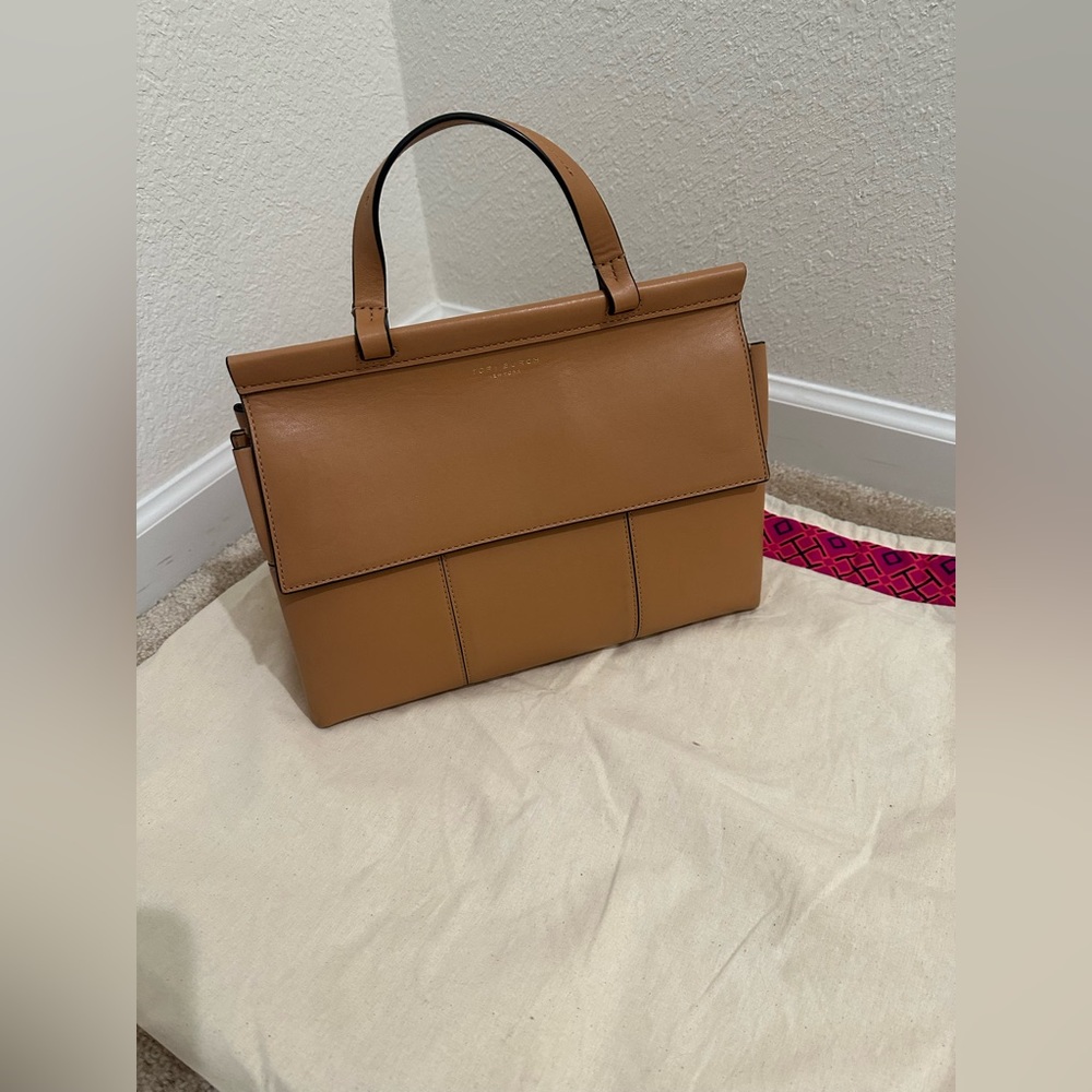 Tory Burch Authentic Tan Leather Satchel W/ Top Handl… - Gem